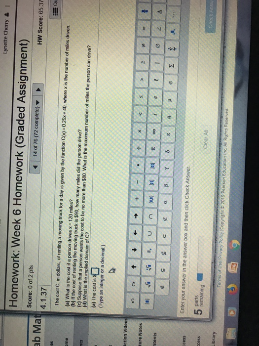 Solved Lynette Cherry I Homework: Week 6 Homework (Graded | Chegg.com