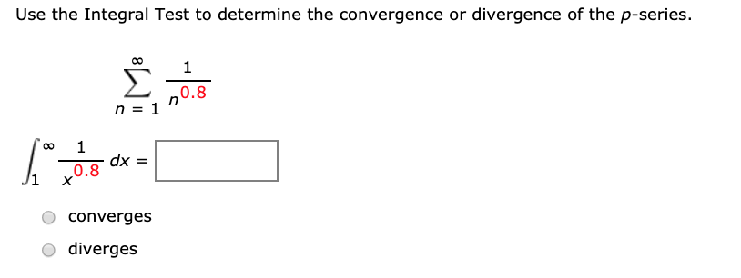 Solved Use the Integral Test to determine the convergence or | Chegg.com
