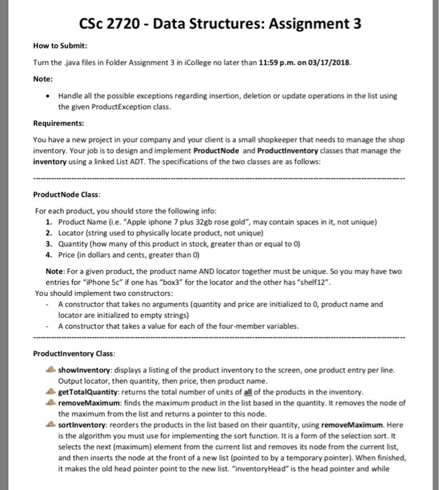 Solved CSc 2720 Data Structures: Assignment 3 How to Submit | Chegg.com