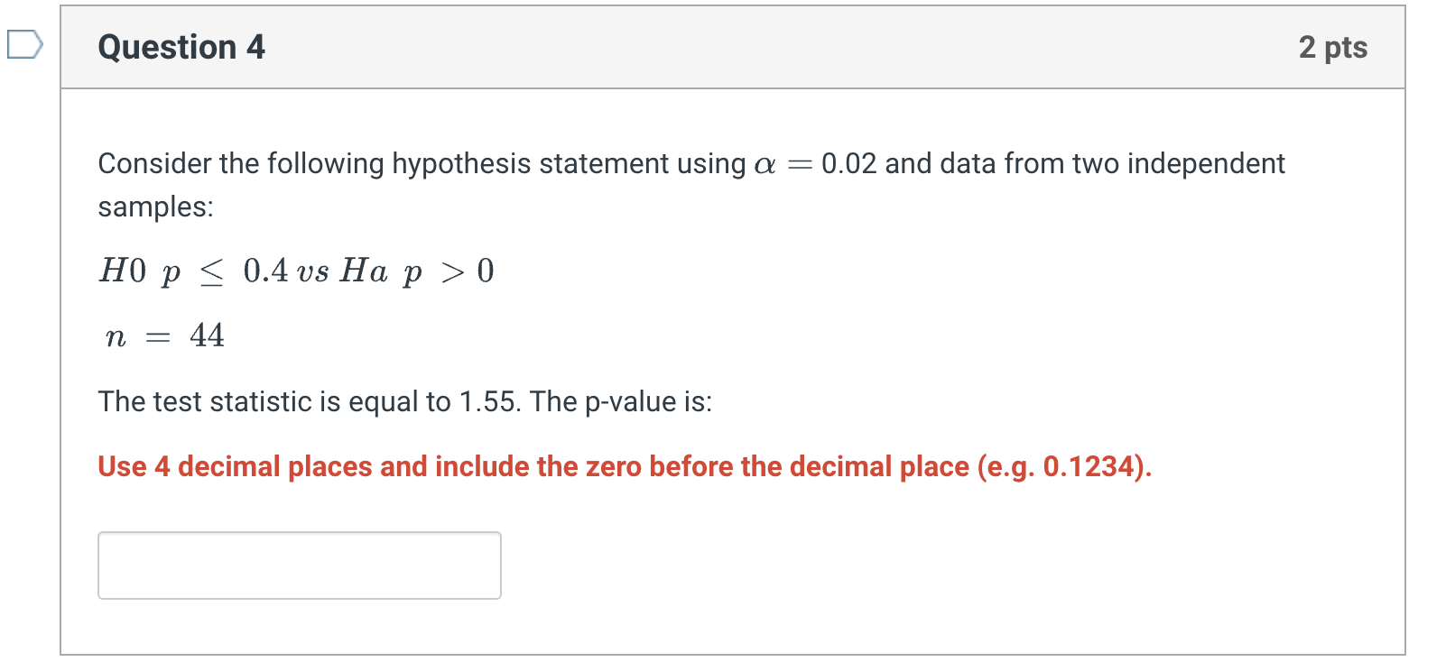 Solved Consider the following hypothesis statement using | Chegg.com