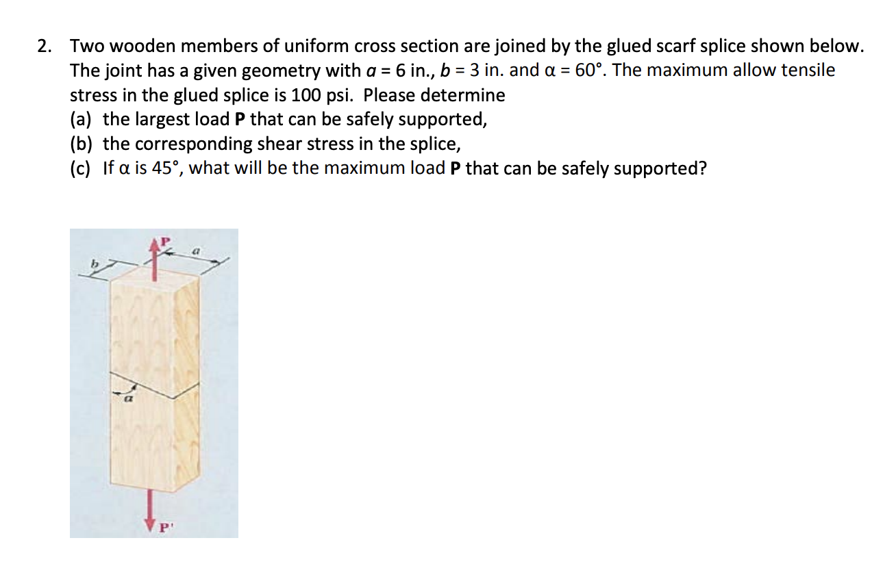 Solved 2. Two wooden members of uniform cross section are | Chegg.com