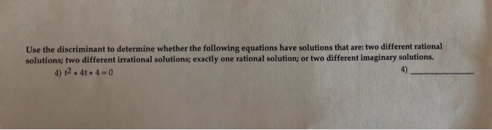 Solved Use the discriminant to determine whether the | Chegg.com
