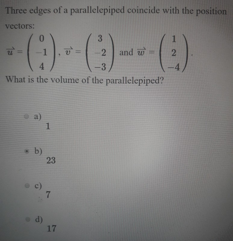Solved Three edges of a parallelepiped coincide with the | Chegg.com