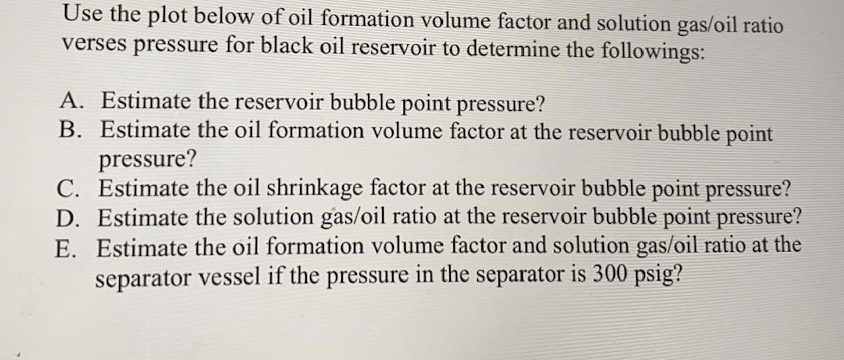 Х --Solution gas/oil ratio Oil Formation Volume | Chegg.com