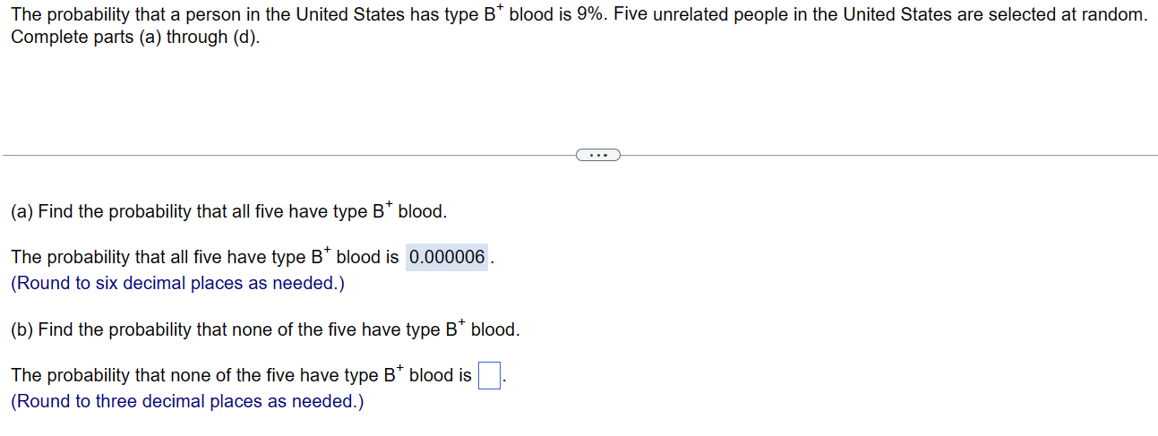 Solved The probability that a person in the United States | Chegg.com