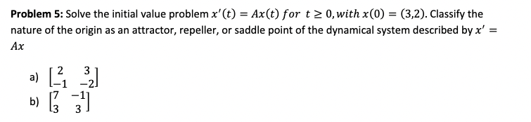 Solved Problem 5 Solve The Initial Value Problem 6541