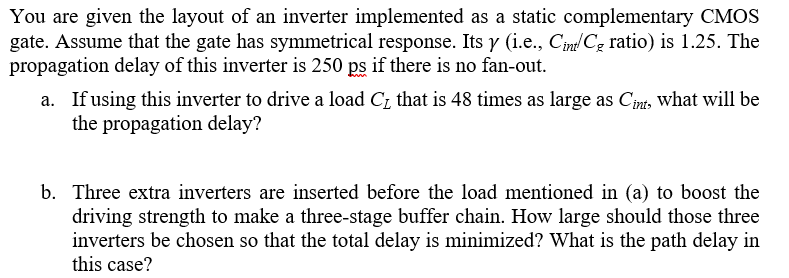 You are given the layout of an inverter implemented | Chegg.com