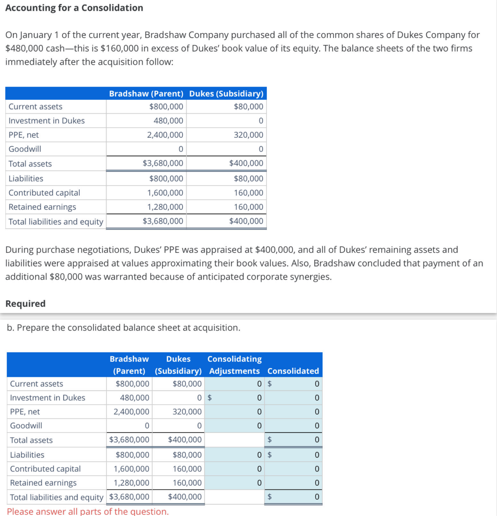 Solved Accounting for a Consolidation On January 1 of the | Chegg.com