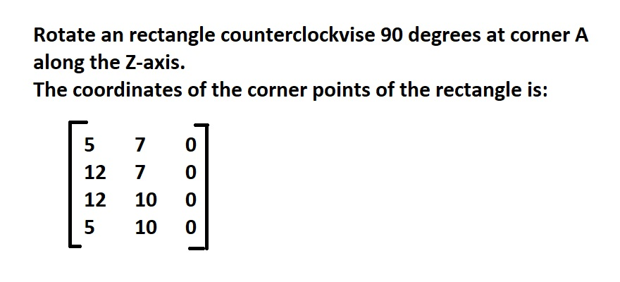 Solved Rotate an rectangle counterclockvise 90 degrees at | Chegg.com