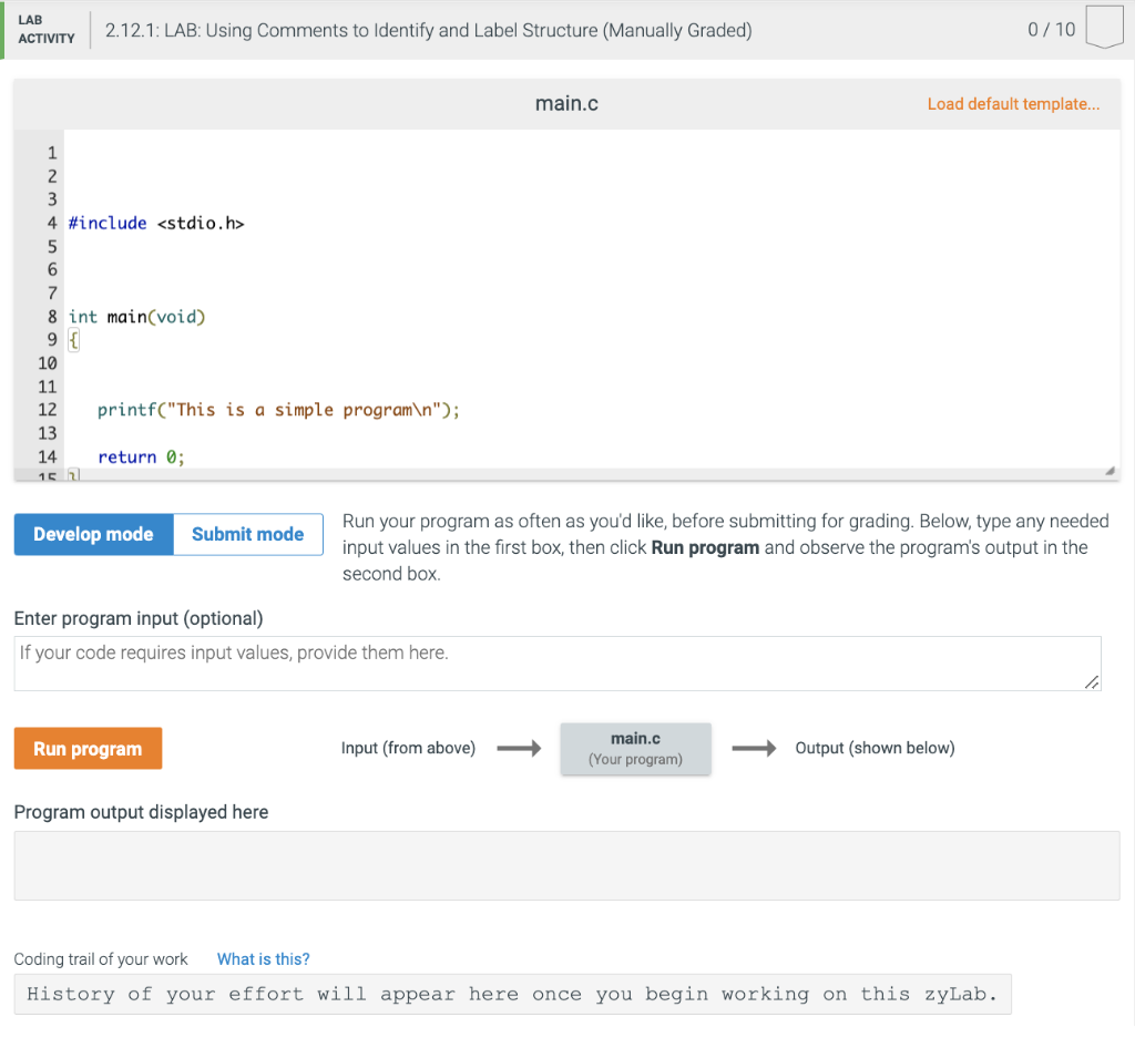 Solved 2.12 LAB: Using Comments to Identify and Label | Chegg.com