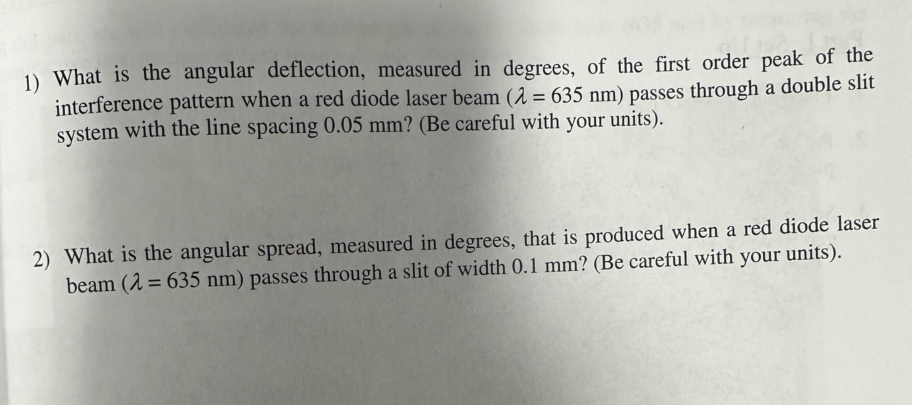 Solved 1 What Is The Angular Deflection Measured In