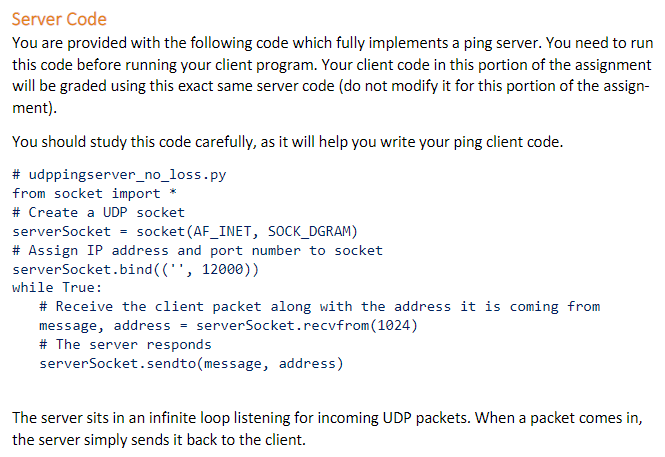 Solved Server Code You are provided with the following code | Chegg.com