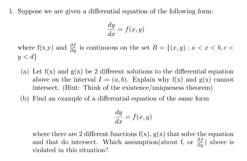 Solved Suppose we are given a differential equation of the | Chegg.com