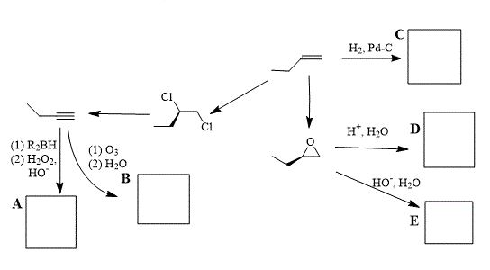 Solved H2, Pd-C H" HO D (1) R2BH (2) H:02 HO (1) 03 (2) H20 | Chegg.com