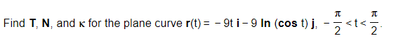 Solved Find T,N, ﻿and κ ﻿for the plane curve | Chegg.com