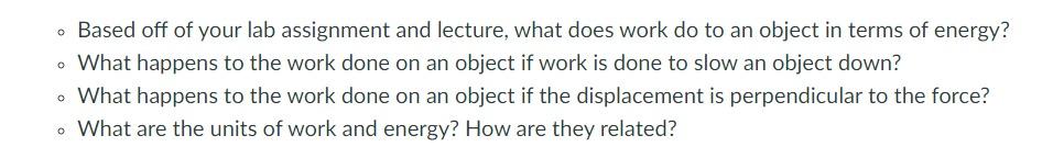 Solved - Based off of your lab assignment and lecture, what | Chegg.com