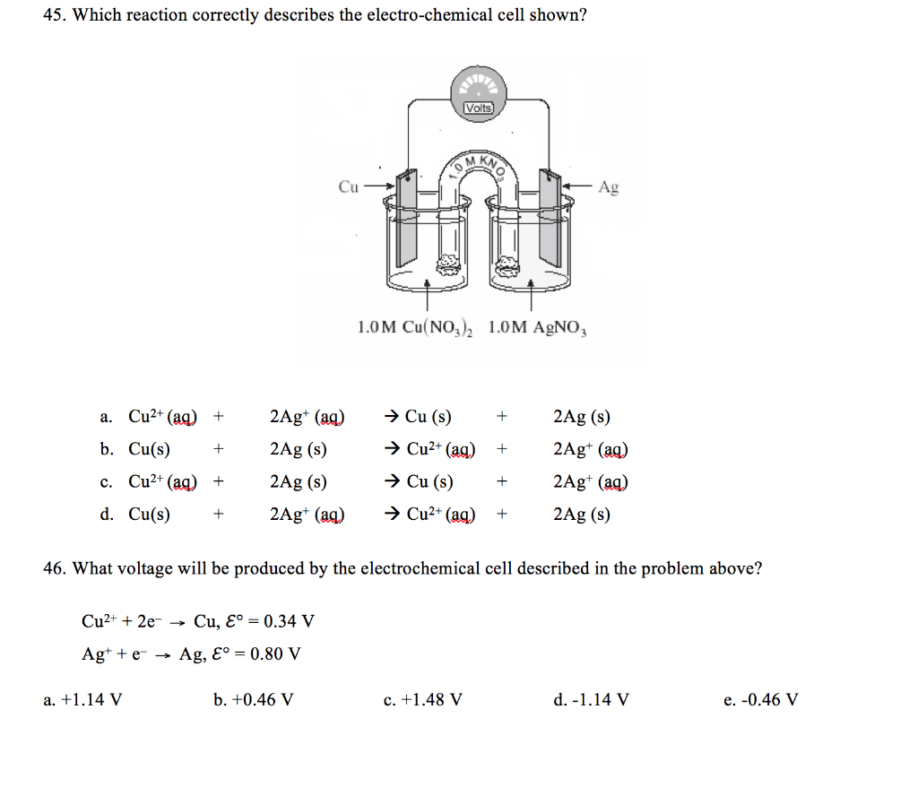 Solved 45. Which reaction correctly describes the | Chegg.com