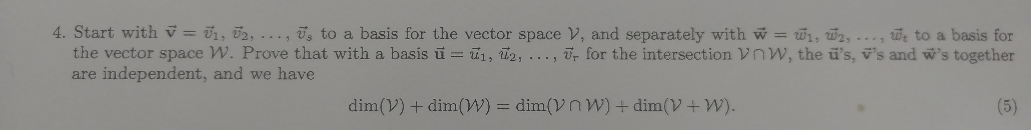 Solved 4. Start with v = T1, 2, ., s to a basis for the | Chegg.com
