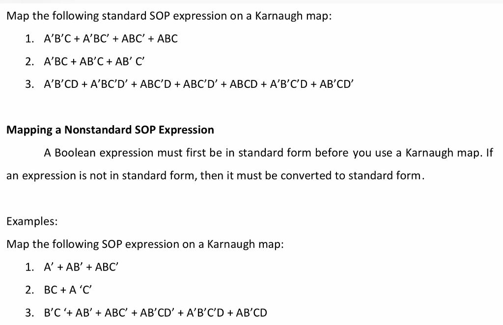 Solved Map the following standard SOP expression on a | Chegg.com