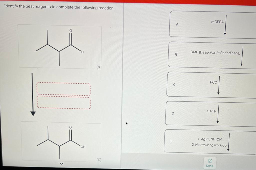 Solved Identify the best reagents to complete the following | Chegg.com