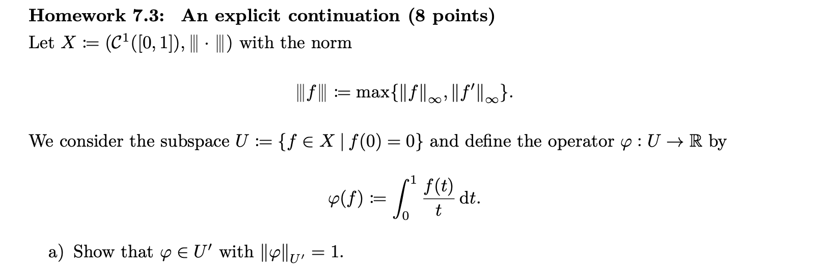 Solved Homework 7.3: An explicit continuation (8 points) Let | Chegg.com