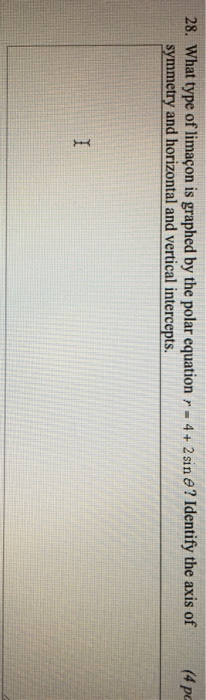 Solved 28. What type of limaçon is graphed by the polar | Chegg.com