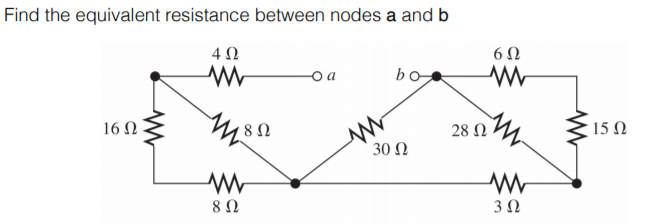 Solved Find the equivalent resistance between nodes a and b | Chegg.com