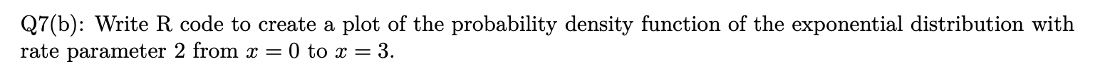 Solved Q7(b): Write R code to create a plot of the | Chegg.com
