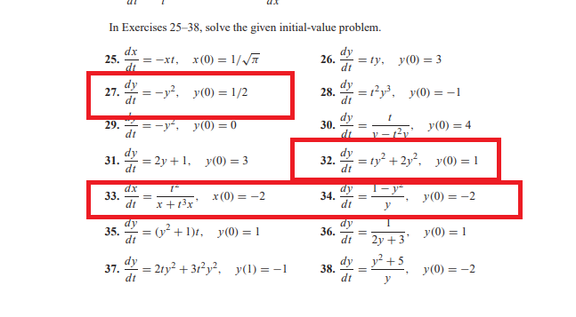 Solved In Exercises 25–38, solve the given initial-value | Chegg.com