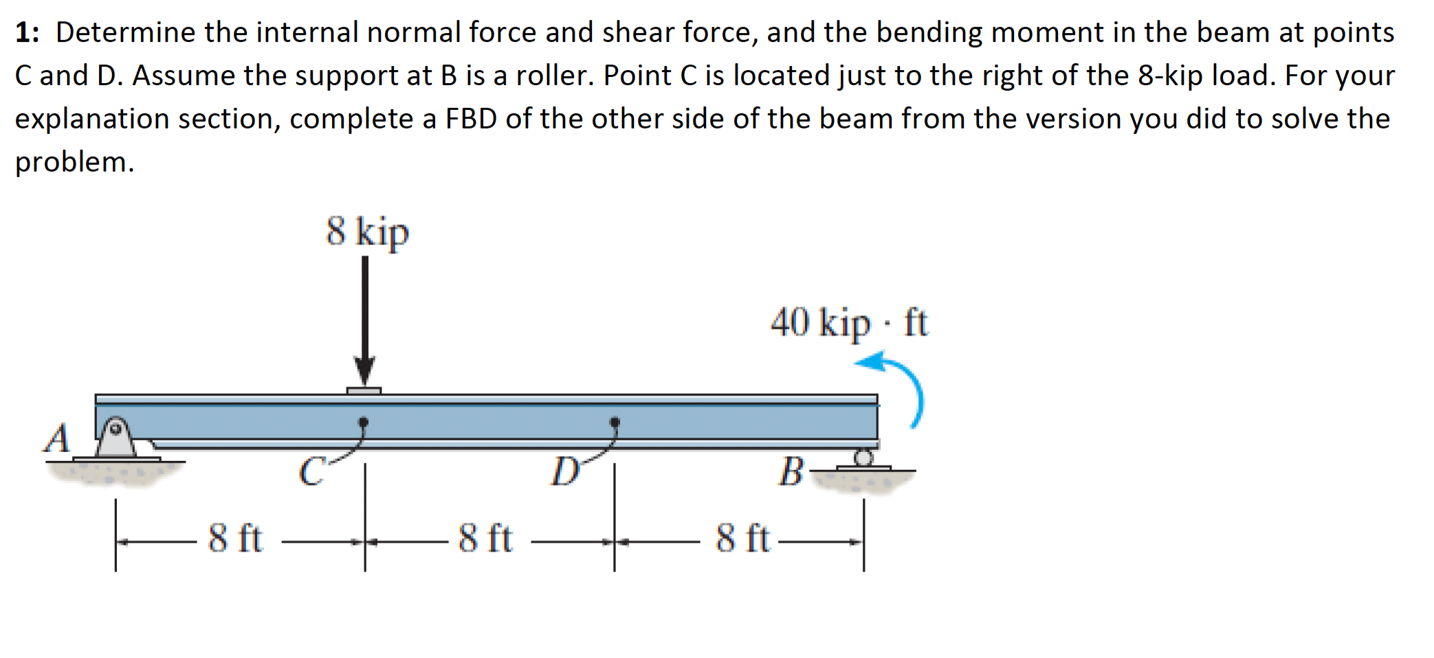 Solved Determine the internal normal force and shear force, | Chegg.com