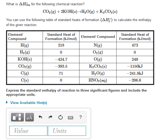 Solved What is AHxn for the following chemical reaction? | Chegg.com