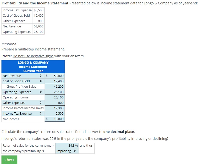 Solved Required Prepare a multi-step income statement. Note: | Chegg.com