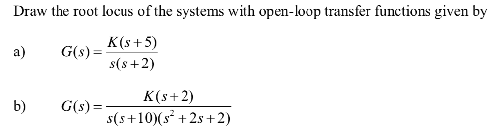 Solved Draw the root locus of the systems with open-loop | Chegg.com