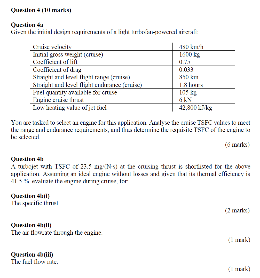 Solved Hi i need help with the aerospace propulsion | Chegg.com
