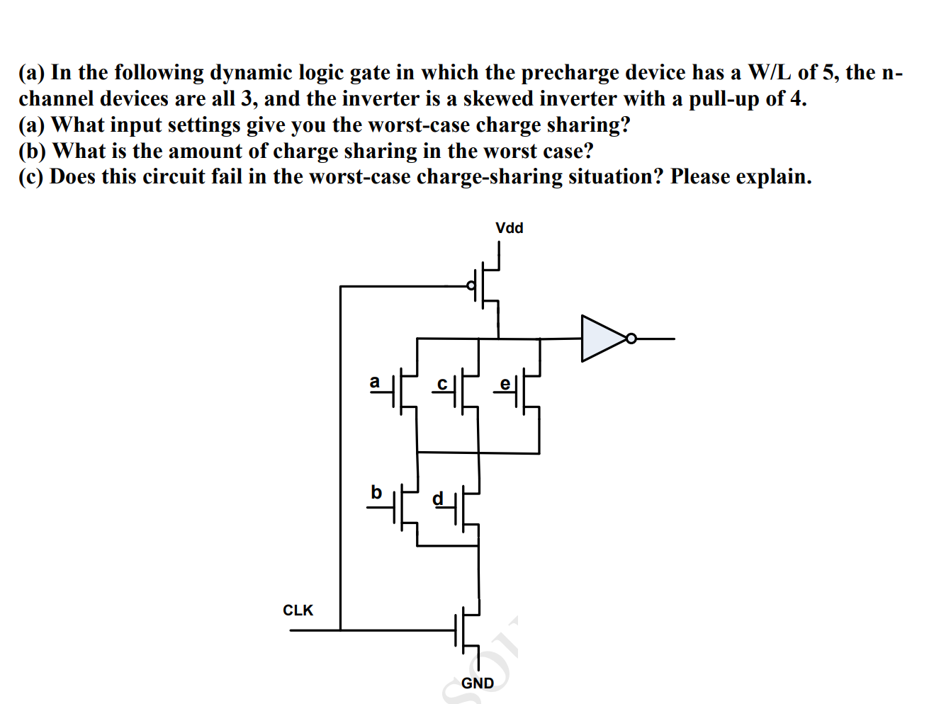 Solved (a) In the following dynamic logic gate in which the | Chegg.com