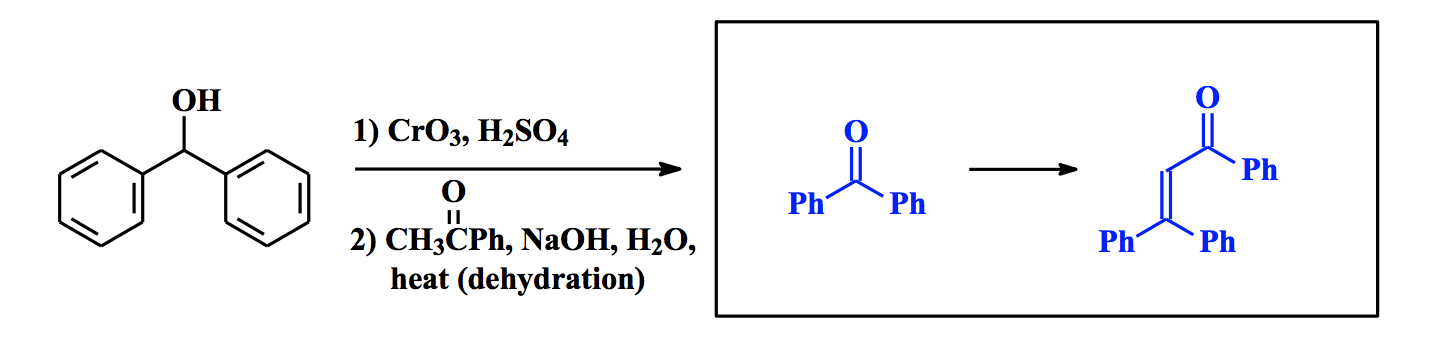 Solved OH 1) CrO3, H2SO4 mimo Ph O Il Ph Ph Ph Ph 2) CH3CP1, | Chegg.com
