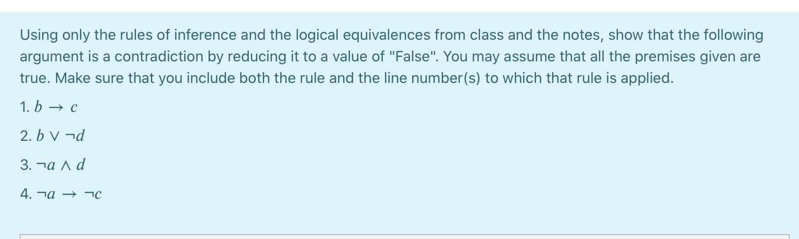 Solved Using only the rules of inference and the logical | Chegg.com