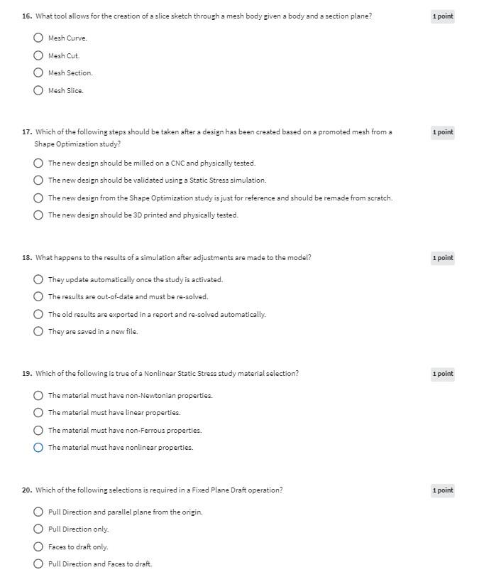 Solved 16. What tool allows for the creation of a slice | Chegg.com