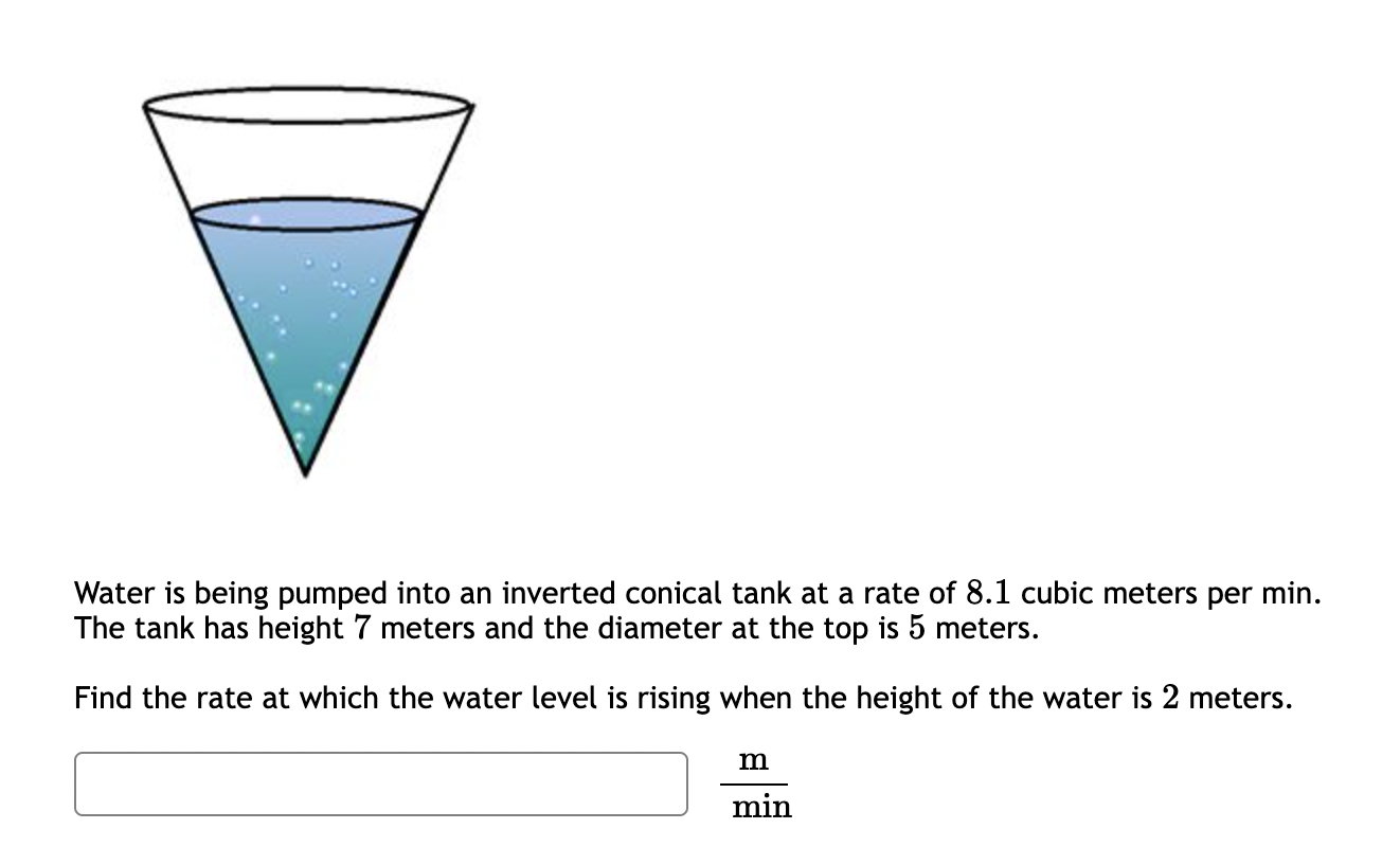 Solved An inverted pyramid is being filled with water at a | Chegg.com