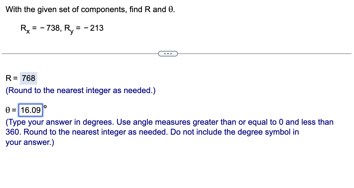 Solved Find R and θ given the components Rx=4.798 and | Chegg.com