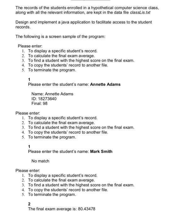 Solved In Java, please do NOT use try catch, ArrayList, | Chegg.com