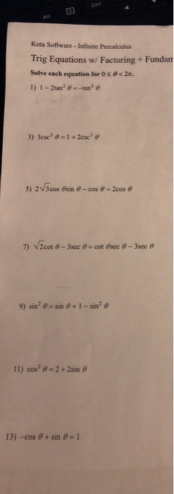 Solved ctrl Kuta Software- Infinite Precalculus Trig | Chegg.com