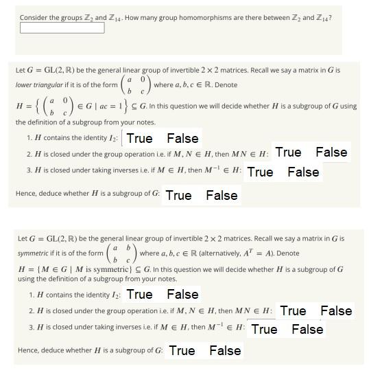 Solved Consider the groups Z, and Z14. How many group | Chegg.com