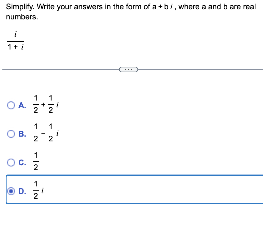 Solved Simplify. Write your answers in the form of a+bi, | Chegg.com