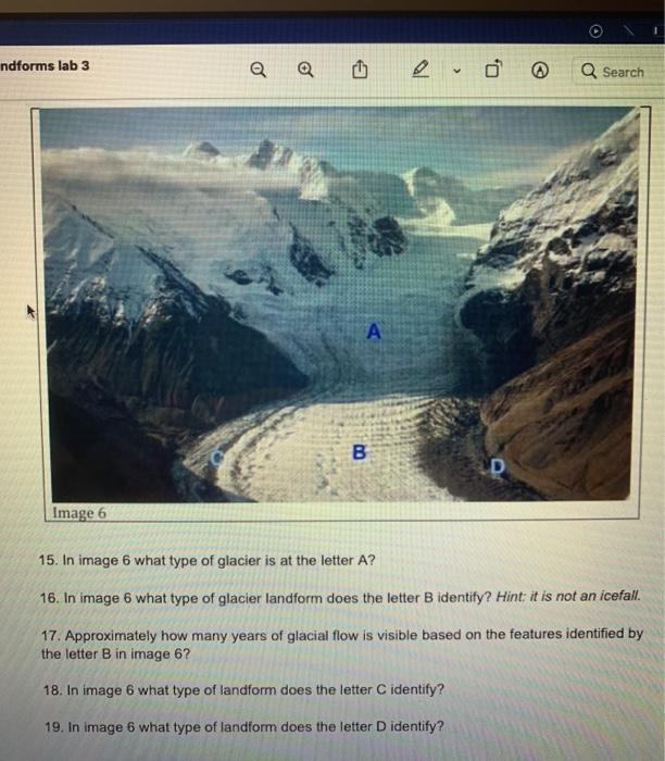 Solved Landforms lab 3 Q Q C 0, Search А B C Image 5 12. | Chegg.com