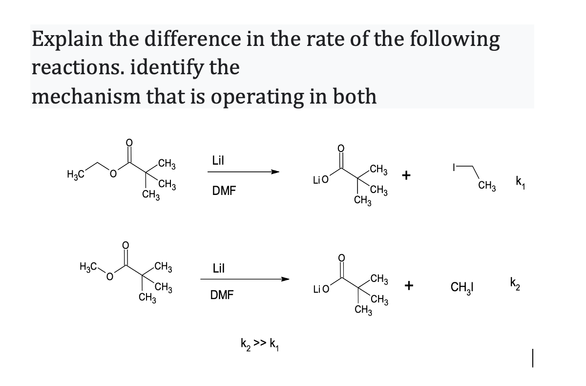 Solved Explain the difference in the rate of the following | Chegg.com