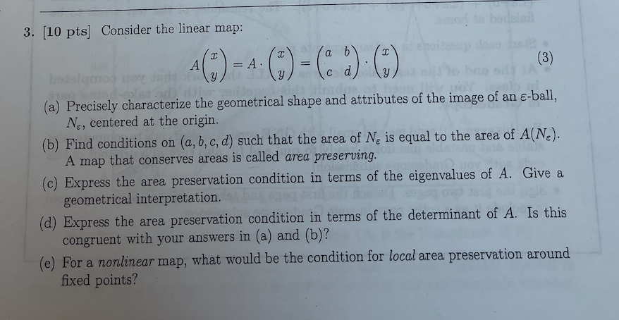 3. [10pts] Consider the linear map: | Chegg.com