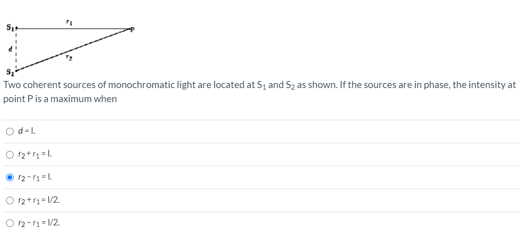 Solved Su Two Coherent Sources Of Monochromatic Light Are