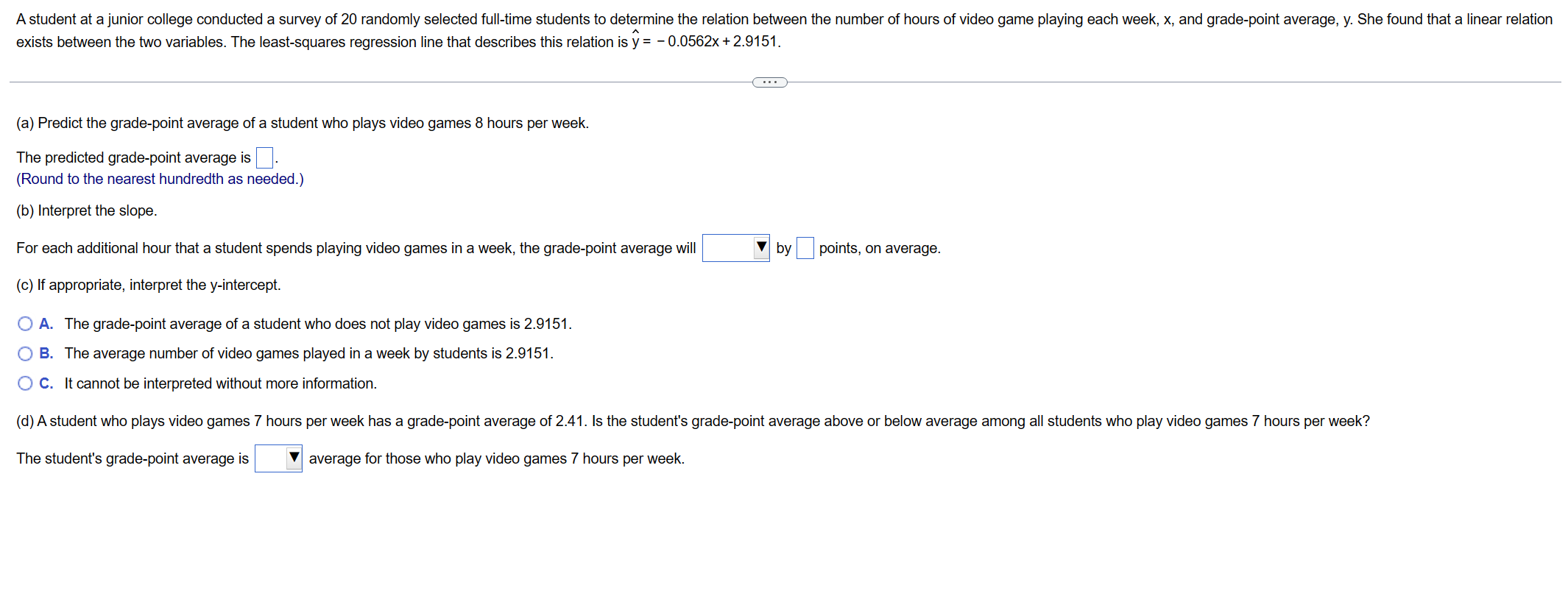 Solved exists between the two variables. The least-squares | Chegg.com