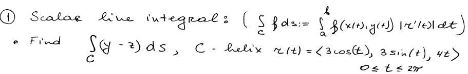 Solved (1) ﻿Scalar live integral: | Chegg.com
